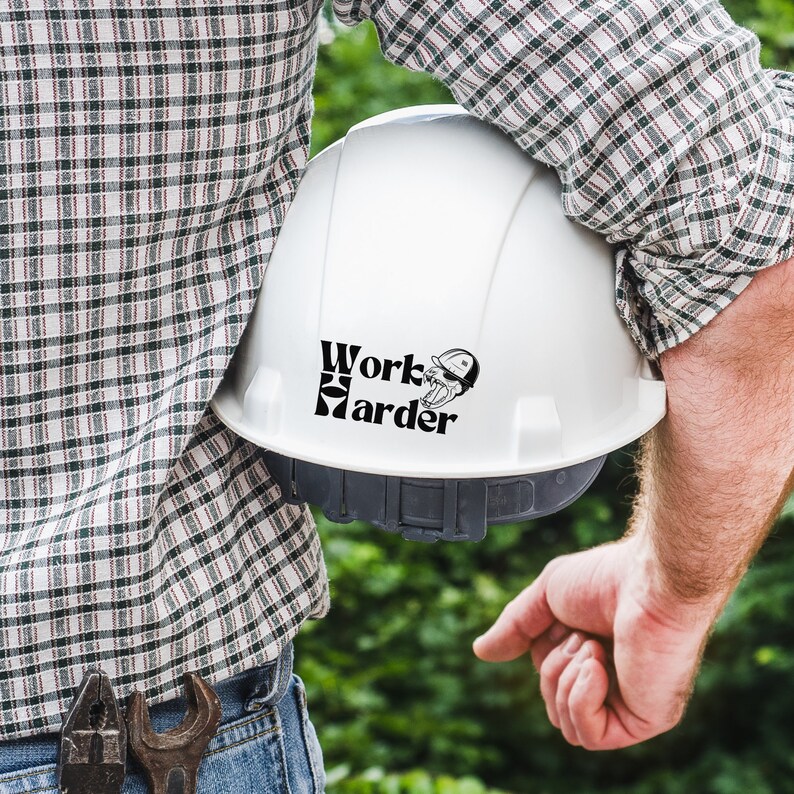 Work Harder Skull Blue Collar SVG - Etsy