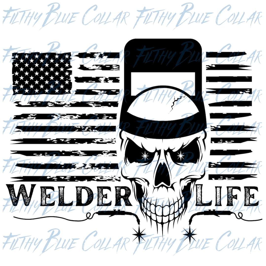 Welder Life Blue Collar Skull SVG - Etsy
