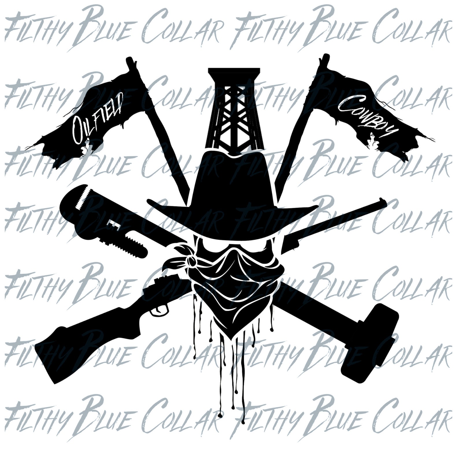 Oilfield Roughneck Cowboy Blue Collar SVG - Etsy