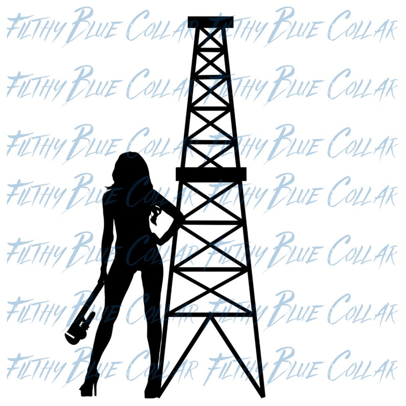 Oilfield Derrick Girl SVG - Etsy