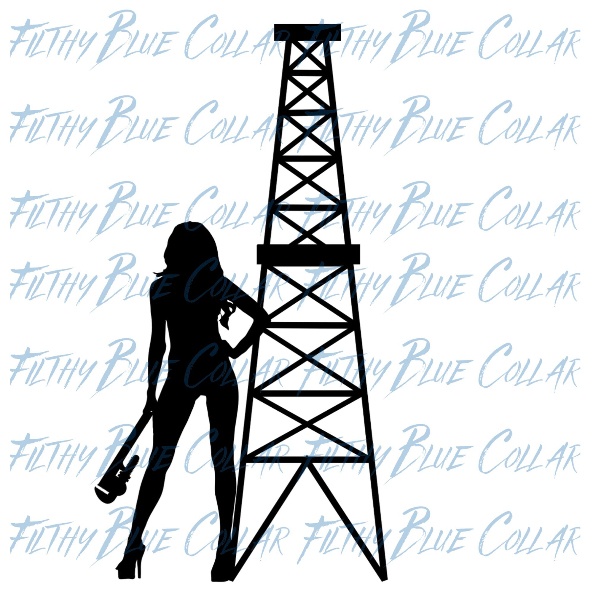 Oilfield Derrick Girl SVG - Etsy