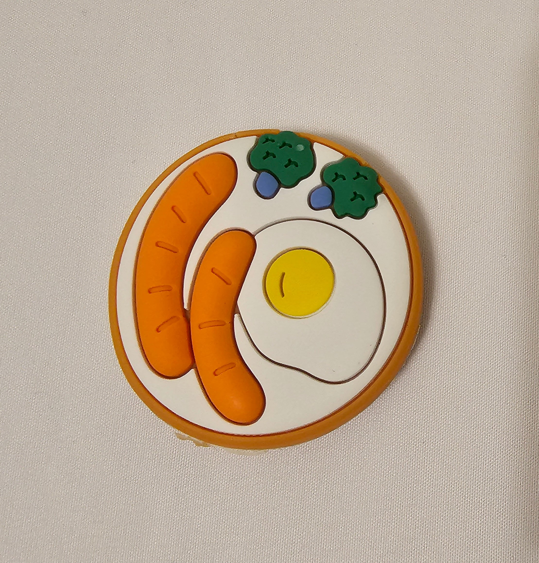 Cute/kawaii Food Plate, Breakfast Egg, Sausage and Broccoli Phone Grip ...