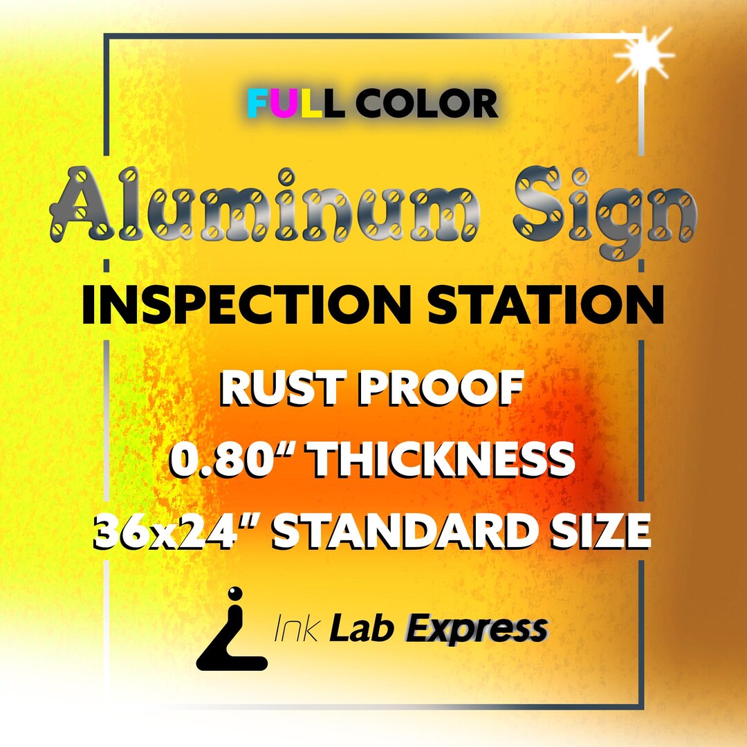 Standard Aluminum Mechanic "inspection Station" Sign (yellow) (36"x24 ...