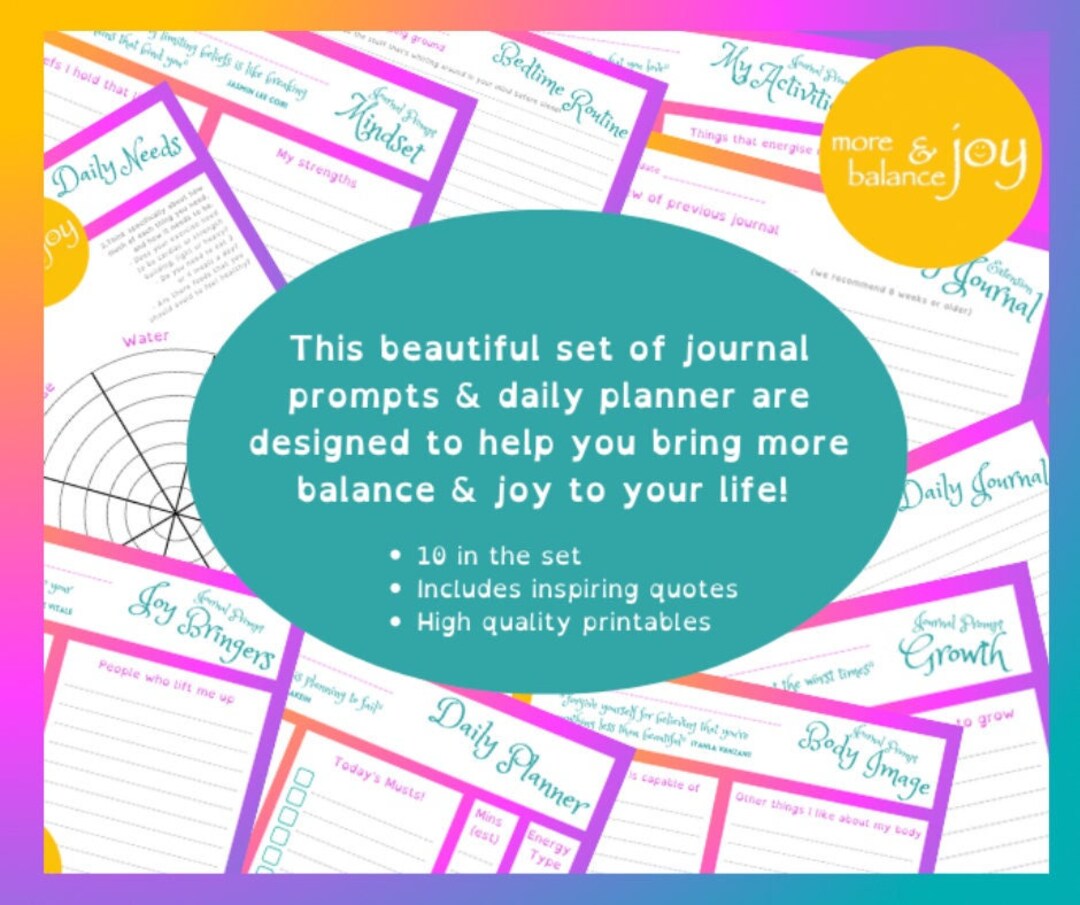 Daily Planner & Journal Prompt Printables - Etsy