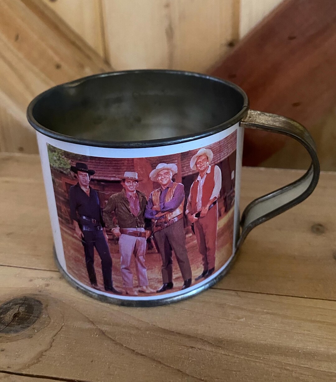 Vintage 1970’s Bonanza Tv Show Cast Original Tin Collectible Mug ...