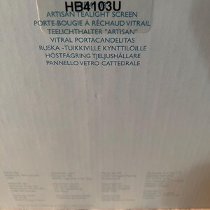 Vintage Stained Glass Artisan Tealight Candle Screen**retired Partylite ...