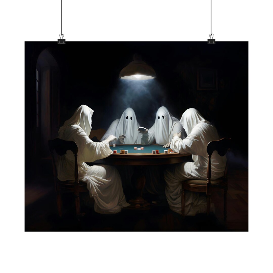 Ghost Playing Poker | Matte Posters | Unframed | - Etsy