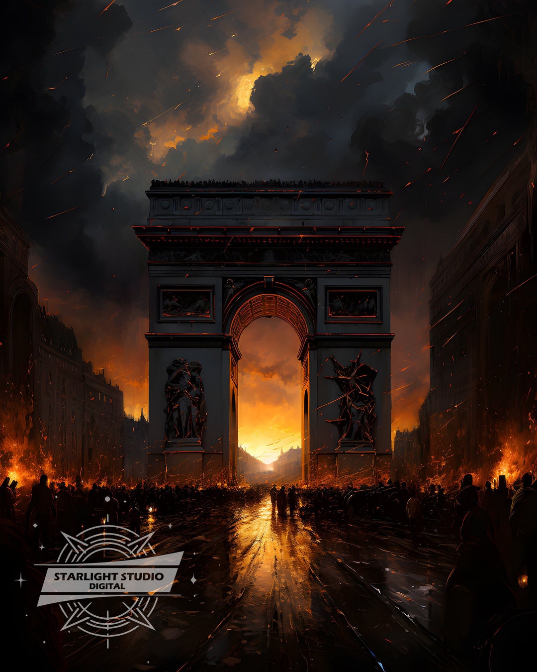 Printable Arc De Triomphe Poster Digital Download Home Decor Arc De ...