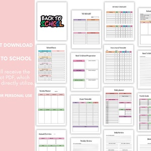 Back to School Planner Printable | School Planner Bundle | Student ...