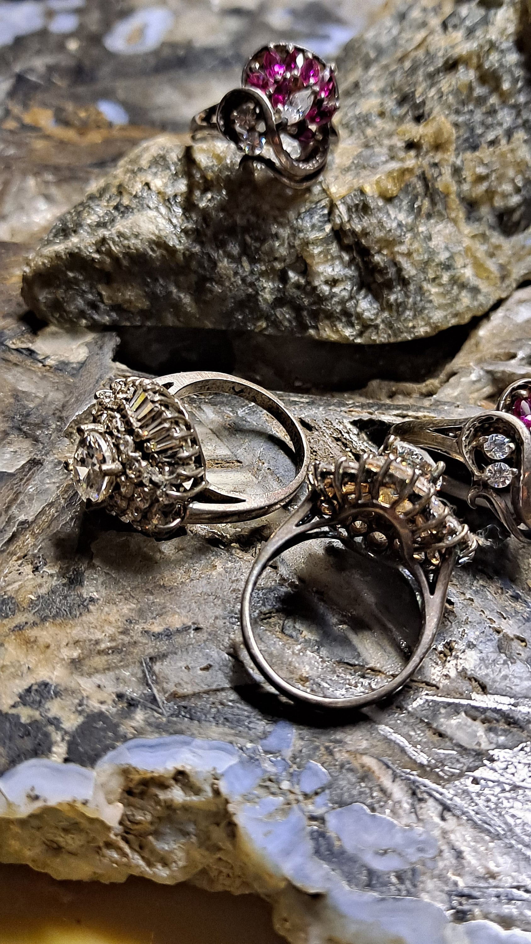 Vintage Costume Rings Designer Fashion Jewelry Faux Diamond Ruby Size 6 ...