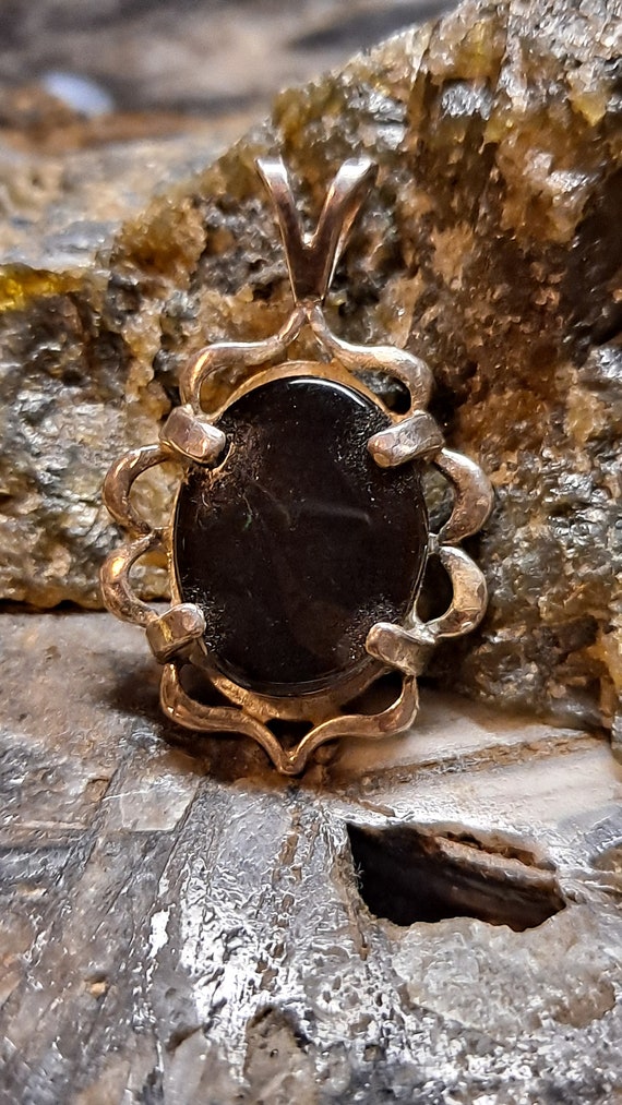 silver obsidian hand - Gem