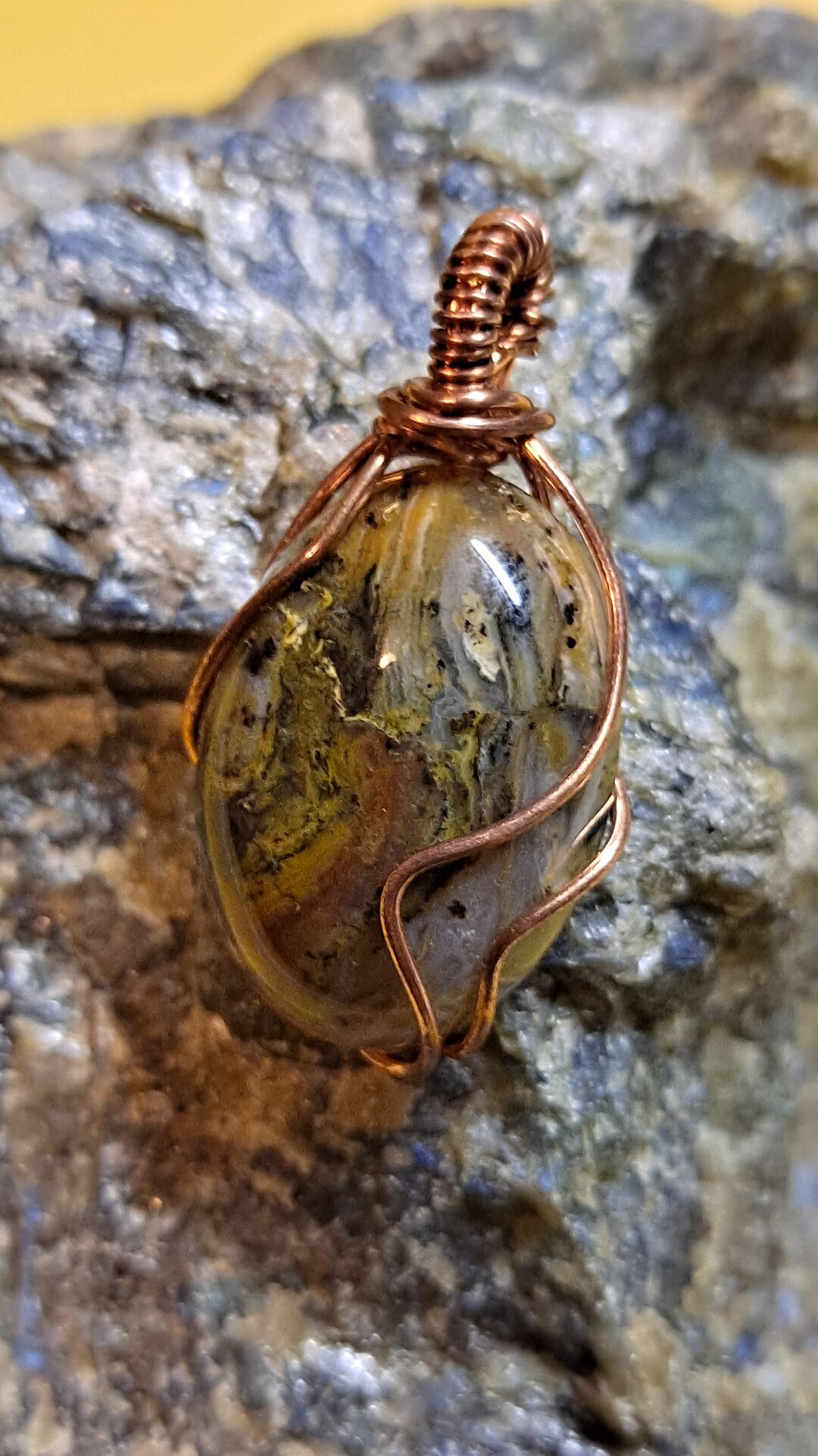 Custom Pietercite Oval Pendant Hand Made Copper Wire Wrapped - Etsy