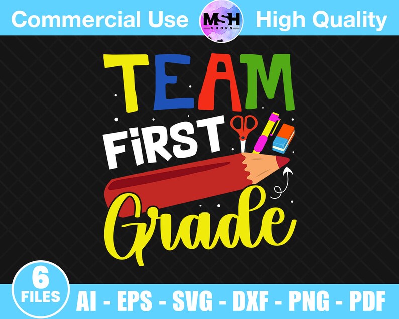 Team First Grade SVG, First Grade Svg, Back to School Svg, First Day of ...