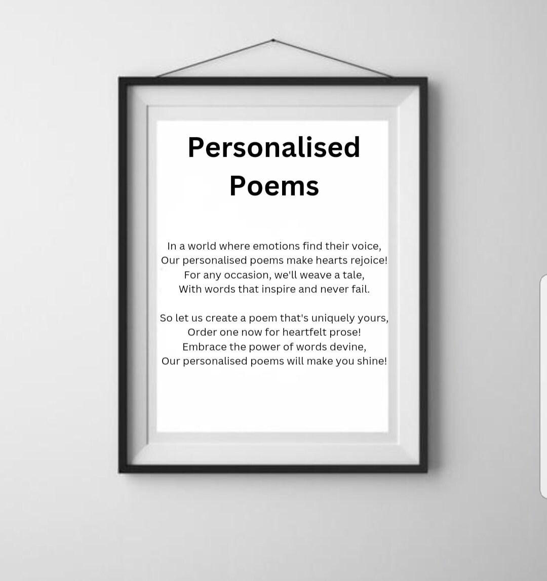 Customised Poems A Personalised Gift for Any Occasion - Etsy