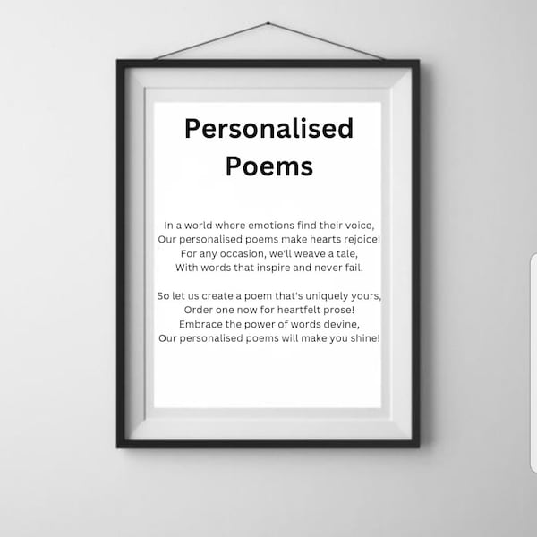 Personal Poem - Etsy