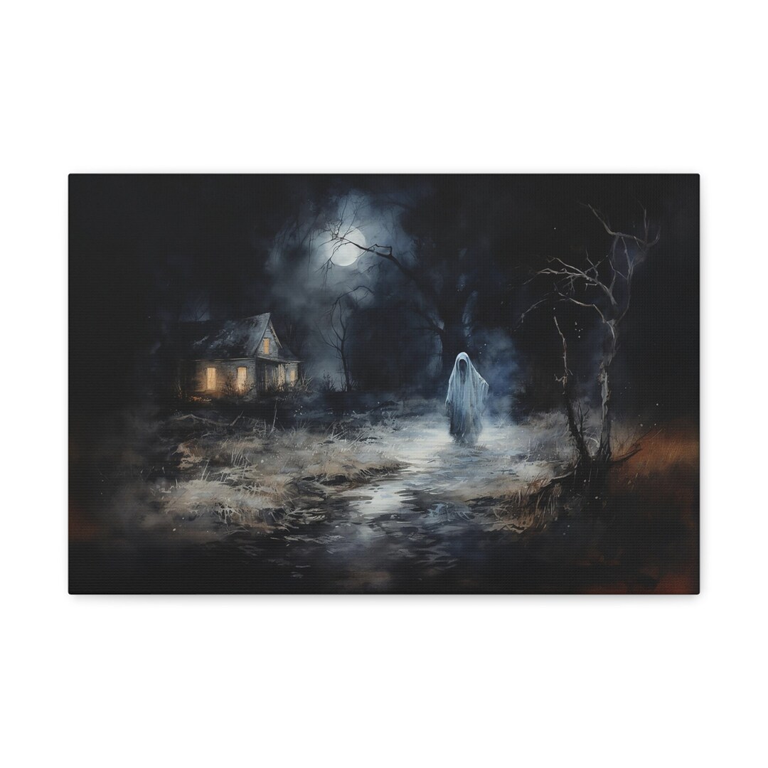 Halloween Home Decor Spooky Ghost Canvas Print, Sleepy Hallow Artwork ...