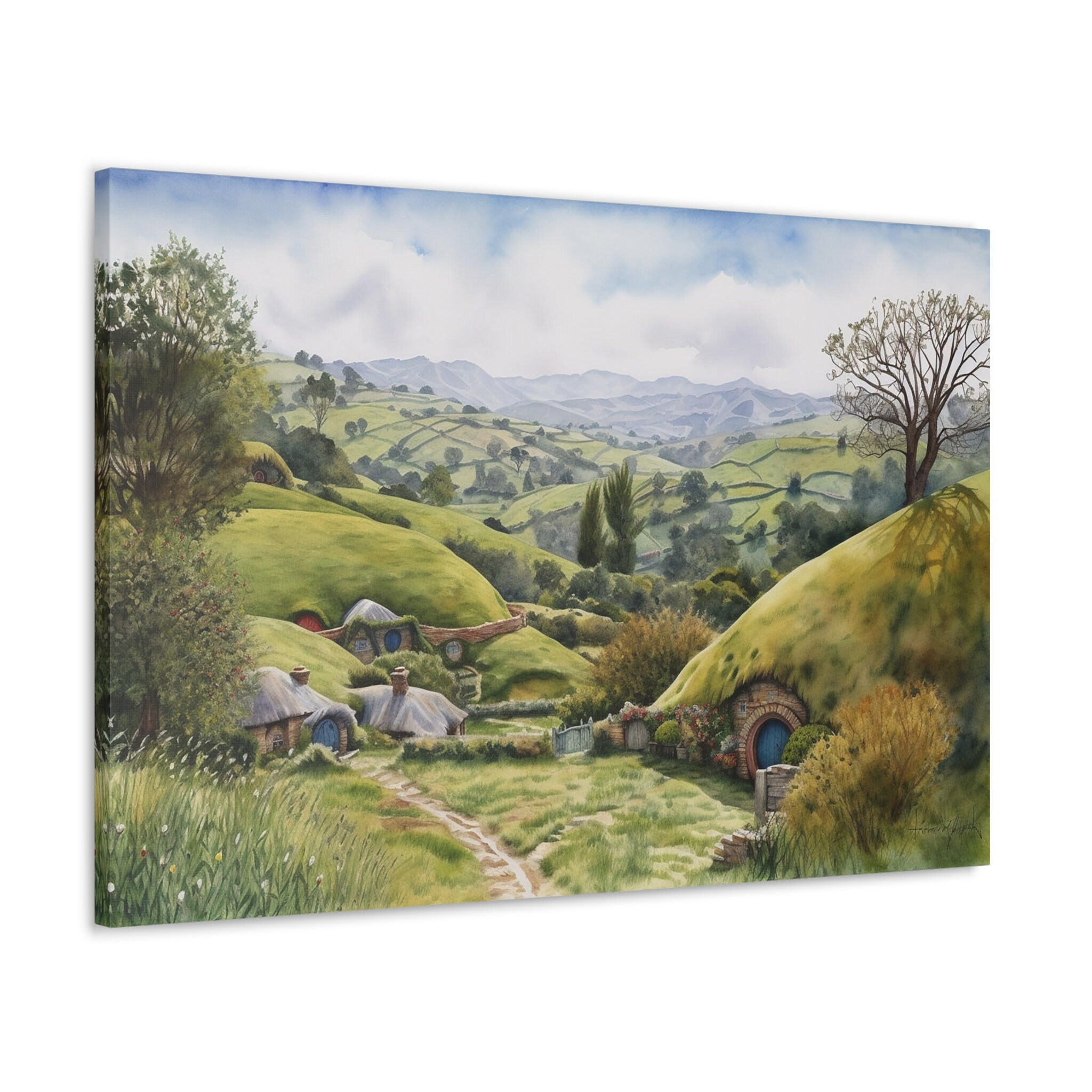The Shire Painting Lord of the Rings Art Fantasy Art - Etsy