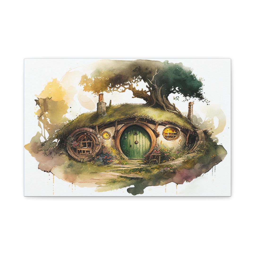 Bag End Watercolor Painting, Lord of the Rings Art, Fantasy Art ...