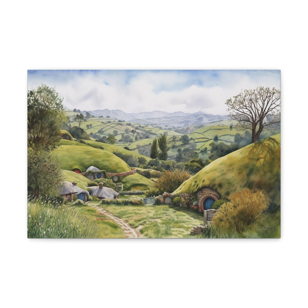 The Shire Painting Lord of the Rings Art Fantasy Art - Etsy