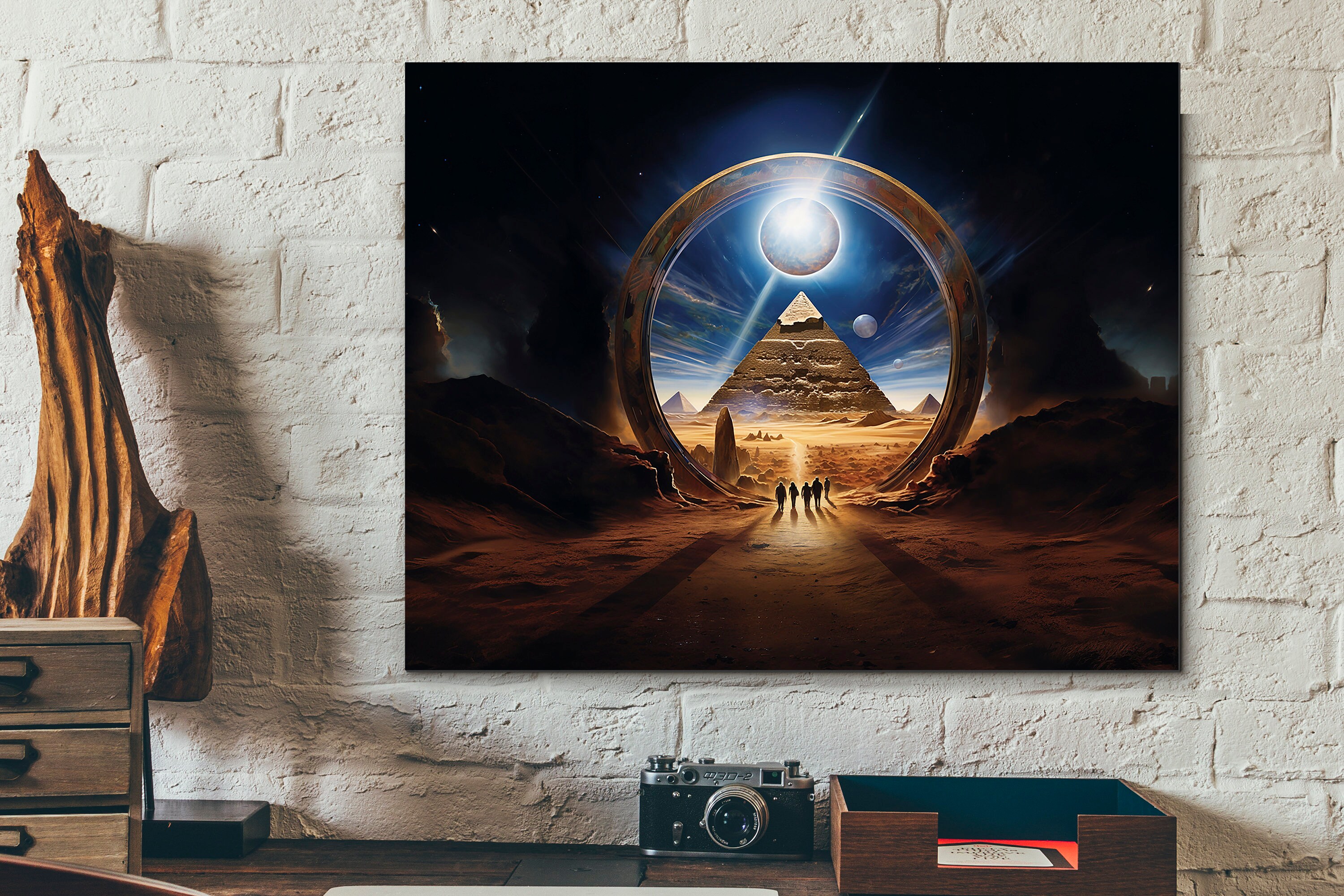 Stargate Watercolor Painting Canvas Print, Science Fiction Home Decor ...