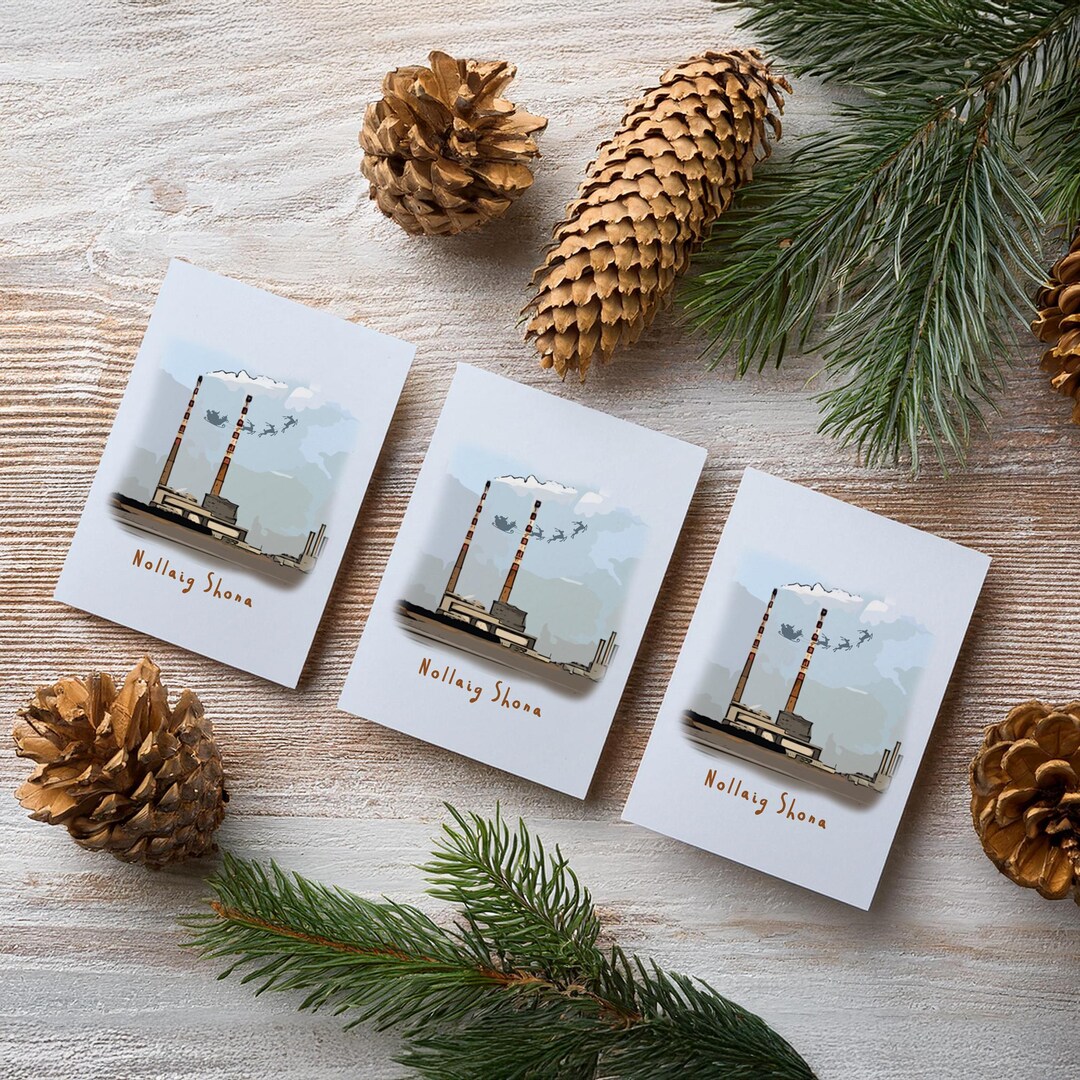 Pack of 3! Nollaig Shona! Poolbeg Towers! - Etsy