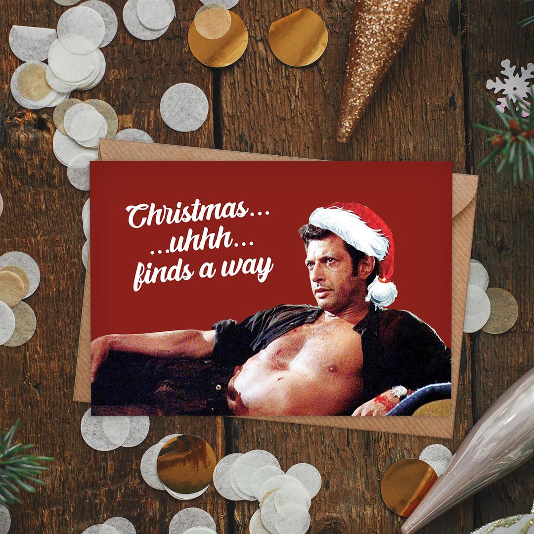 Ian Malcom Christmas Card - Christmas... Uhhhh.... Finds a Way - Etsy