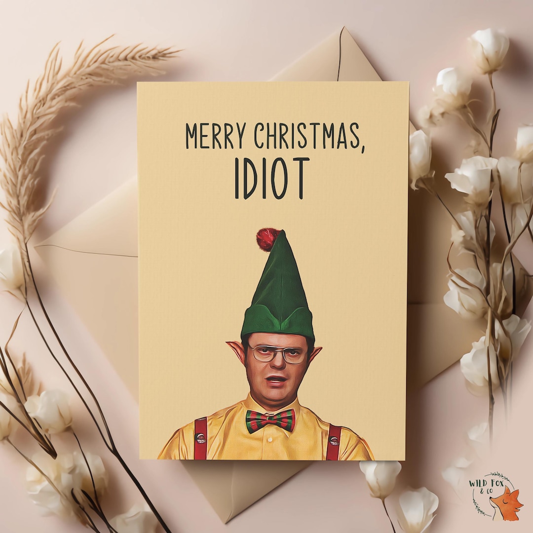 Merry Christmas Idiot I the Office Dwight Christmas Card - Etsy