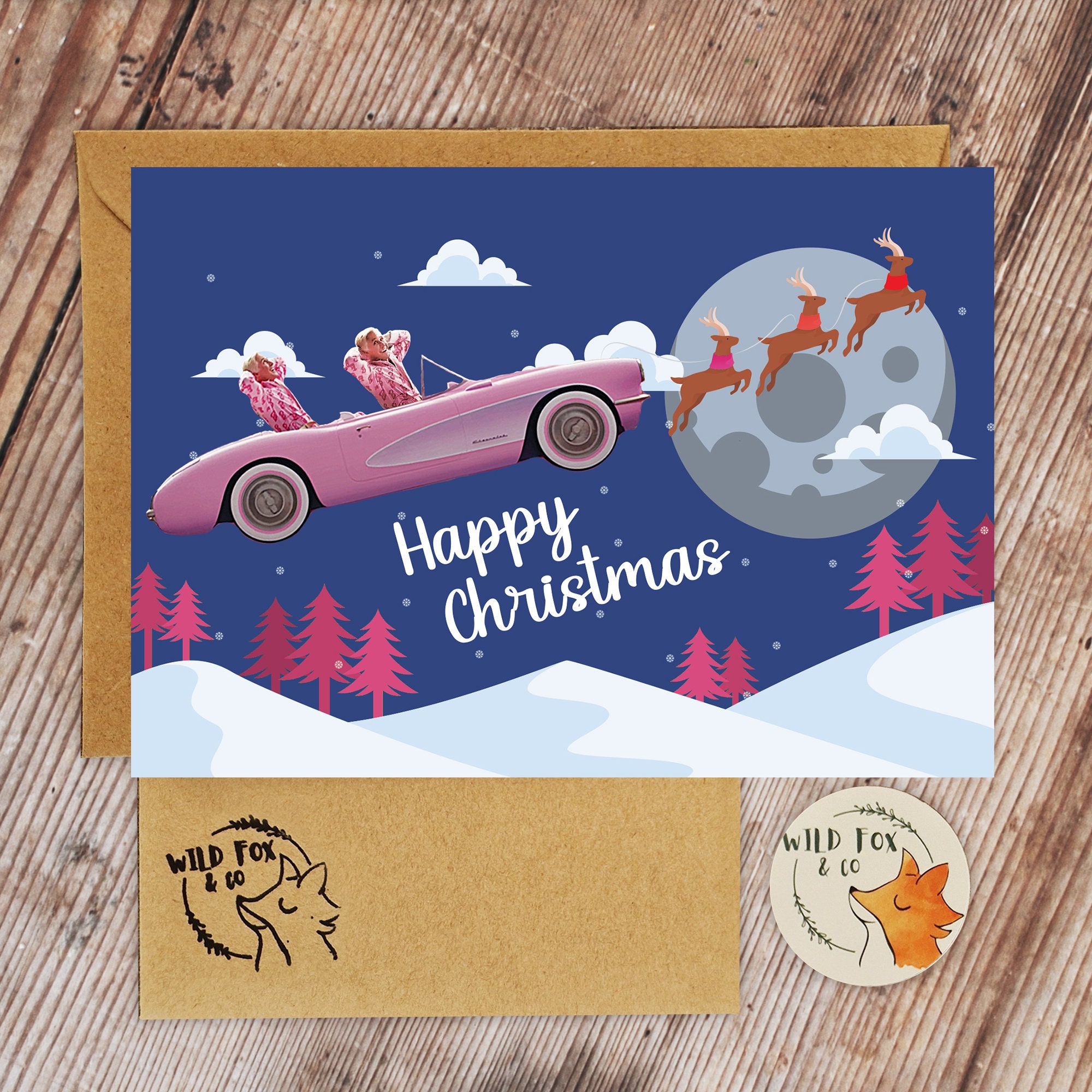 Barbie and Ken Sleigh Christmas Card - Etsy