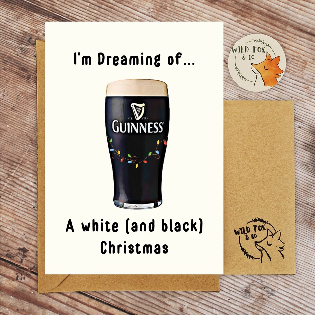 Guinness Card Dreaming of a White and Black Christmas - Etsy