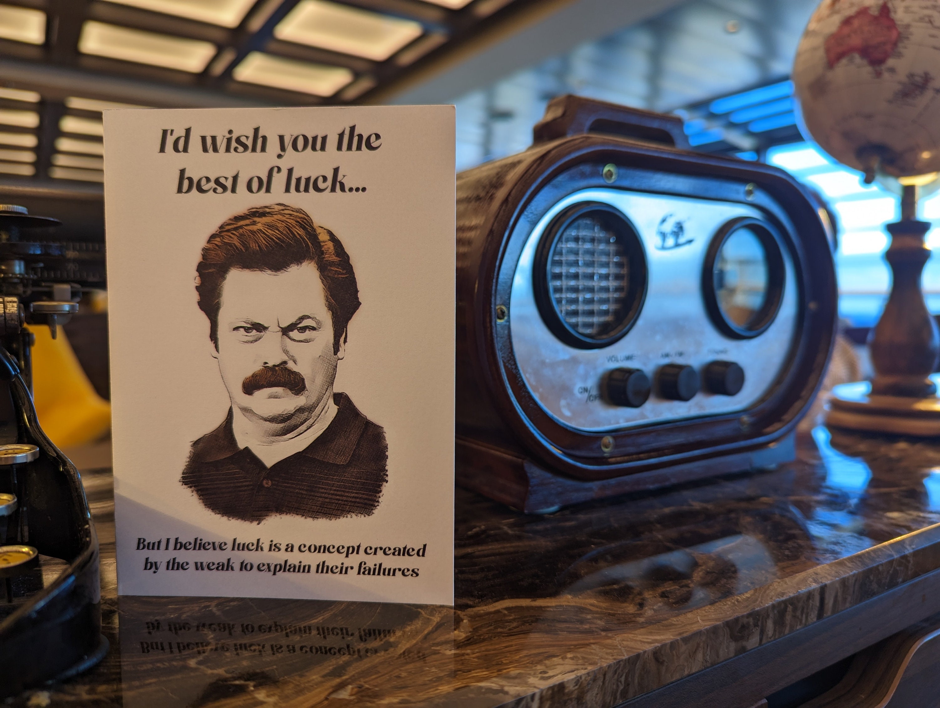 Ron Swanson Best of Luck Card | Parks and Recreation Good Luck Card ...