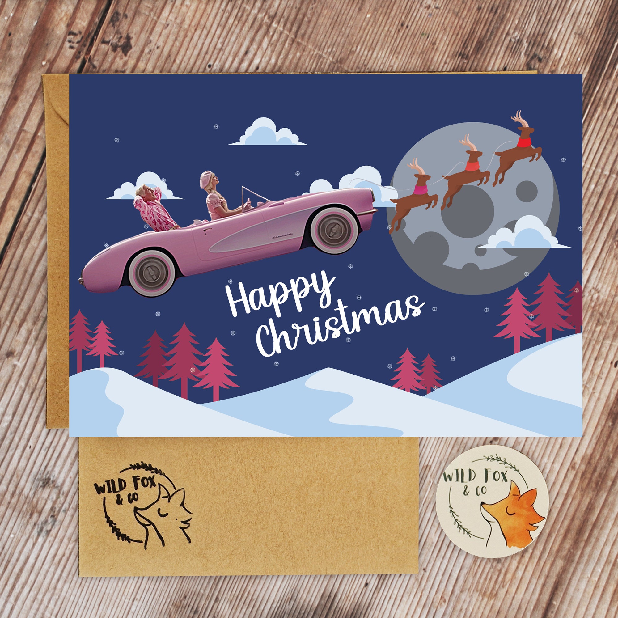 Barbie and Ken Sleigh Christmas Card - Etsy