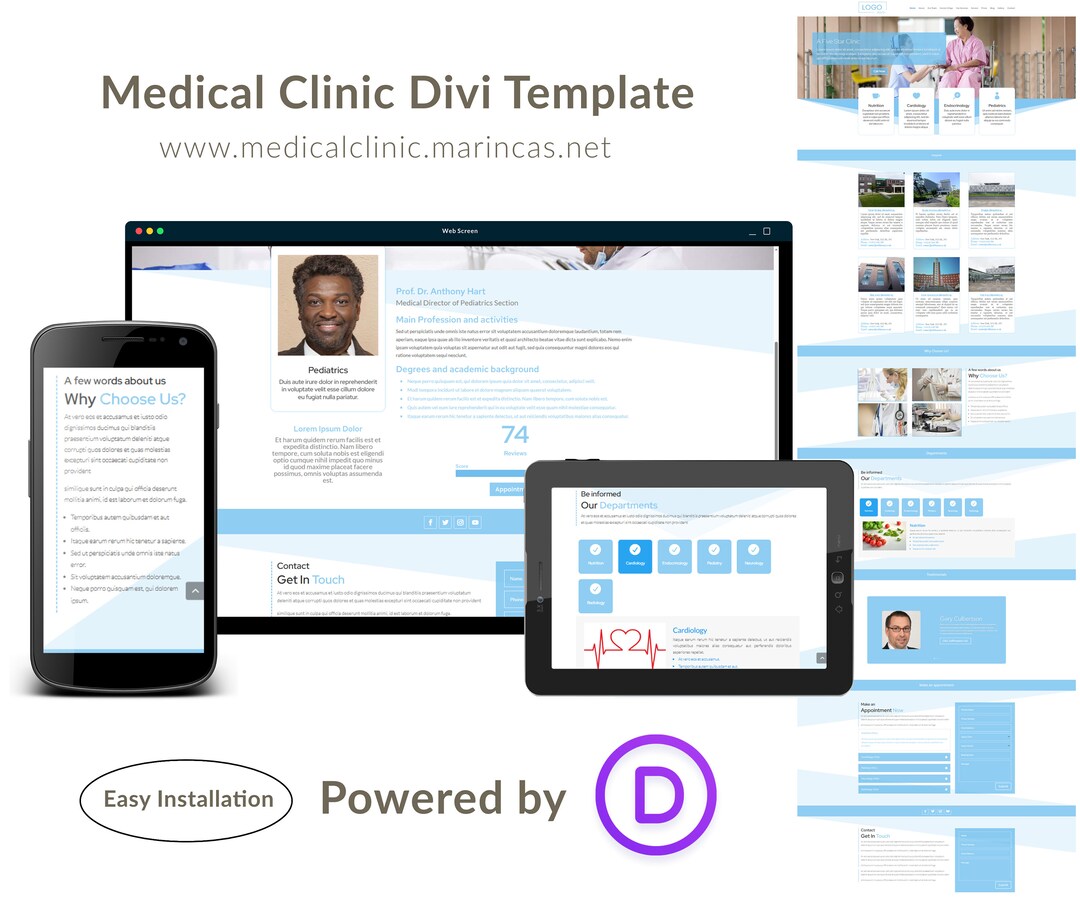 Medical Clinic Website Template Layout for Divi Theme & Wordpress for ...