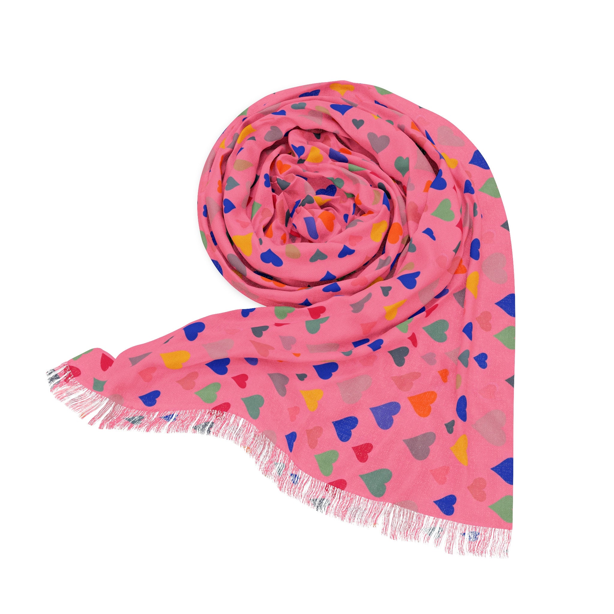 Soft Lightweight Hot Pink Scarf, Valentine's Inspired Design, Colorful ...