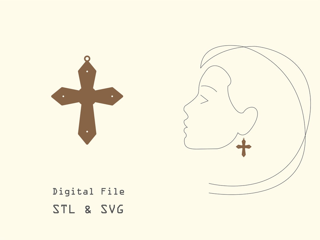 Cross Necklace STL & SVG Digital Download Jewelry SVG, Jewelry Stl, Svg ...