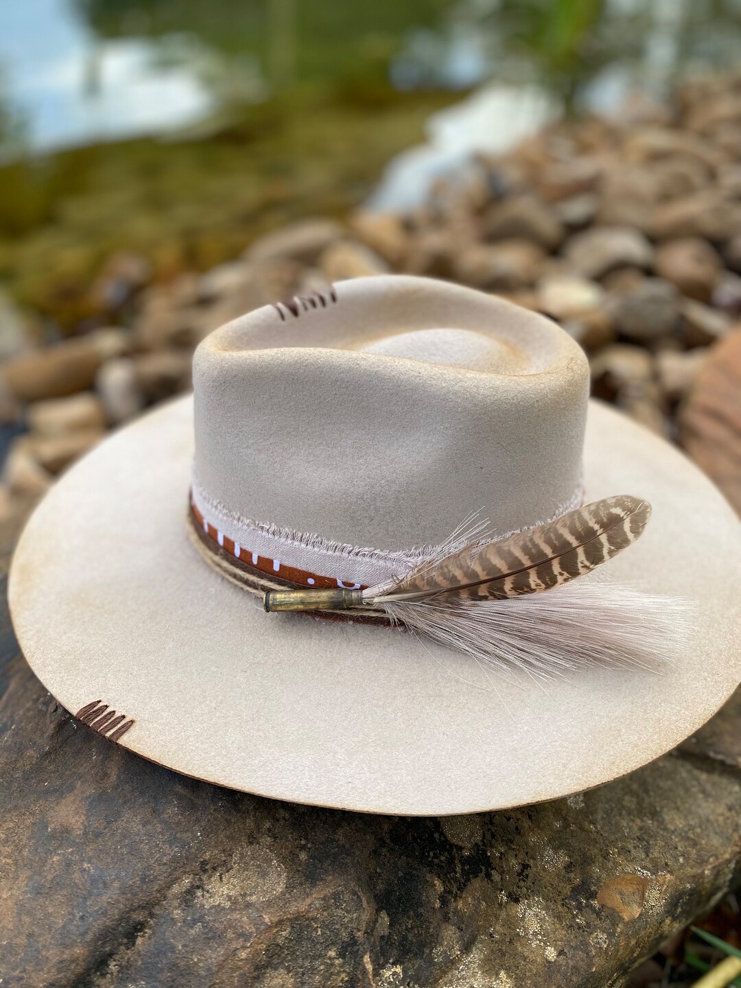 Custom Hat W/bullet Casing Feather M - Etsy