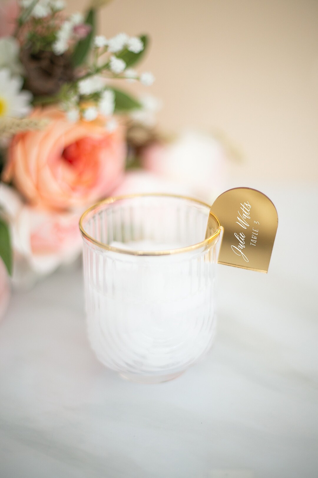 Boho Arch Drink Name Tag, Drink Charm Arch Gold Party Favor Name Card ...