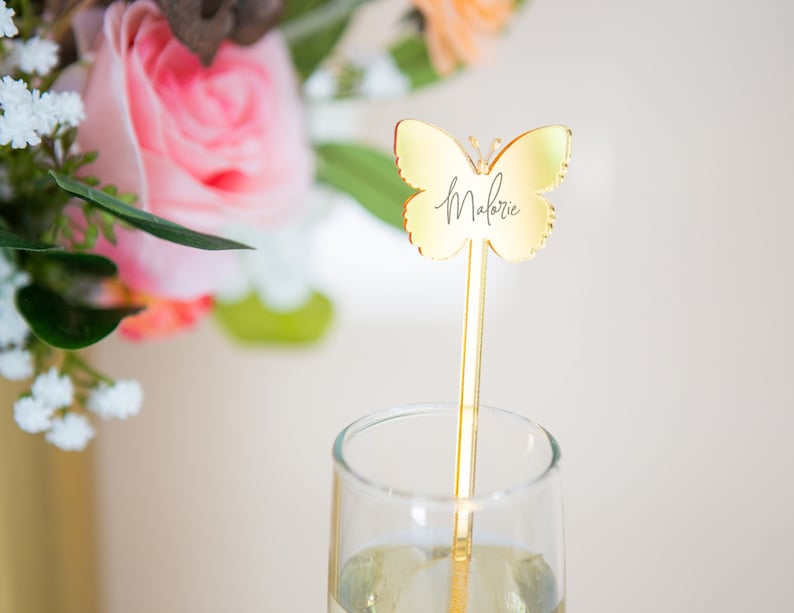 Party Stir Sticks Butterfly Shape Swizzle Stick Cocktail Stirrers ...