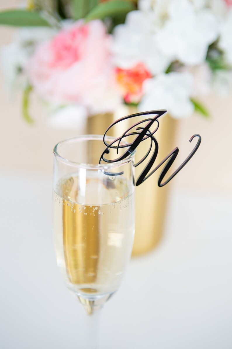 Initial Drink Tags Wedding Cocktail Charms Wedding Initial Letters Tag ...