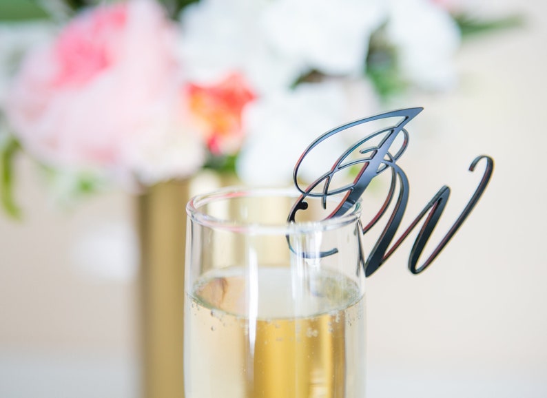 Initial Drink Tags Wedding Cocktail Charms Wedding Initial Letters Tag ...