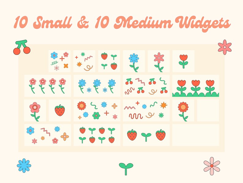 1900 Spring Summer App Icon Pack, Cute Doodle App Icons Widgets and ...