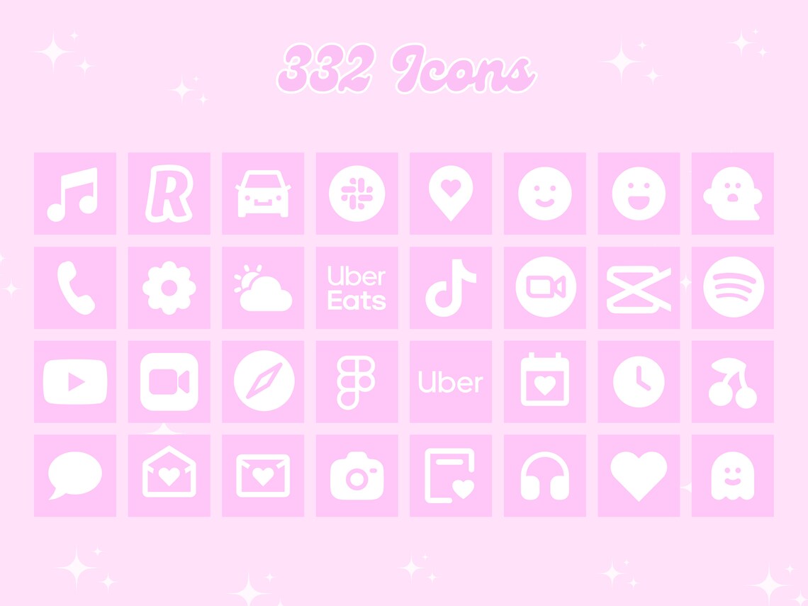Pink Ios App Icons Aesthetic Icon Pack Free Wallpapers - Etsy