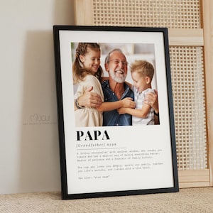 Papa Definition Template, Customizable & Printable Grandpa Photo Gift ...