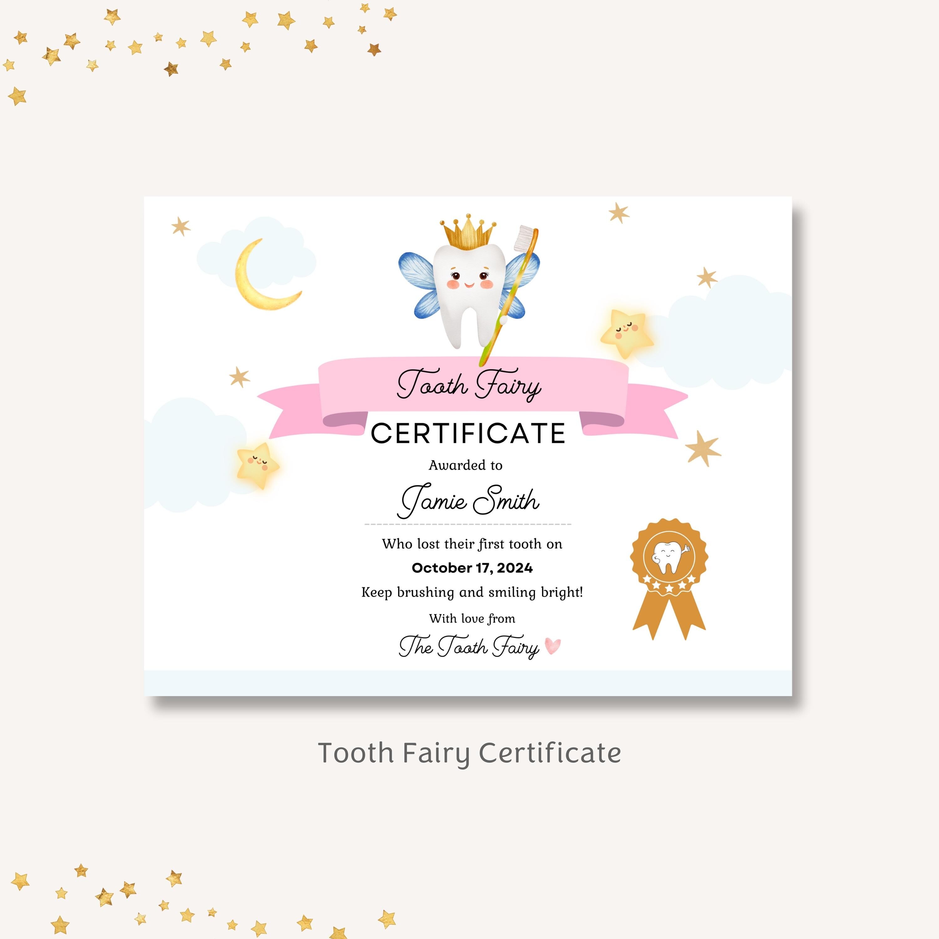 Tooth Fairy Editable Template Pink Set: Tooth Fairy Letter, Tooth Fairy ...