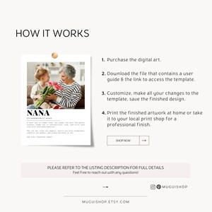 Nana Definition Template: Customizable & Printable Photo Gift. Mothers ...