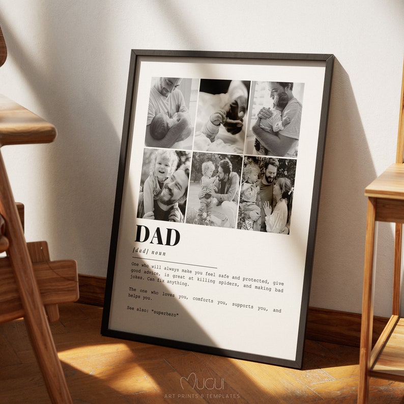 Dad Definition Template. Customizable & Printable Photo Collage Father ...