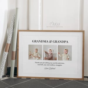 Grandparents Art Print Template: Customizable & Printable Photo Collage ...