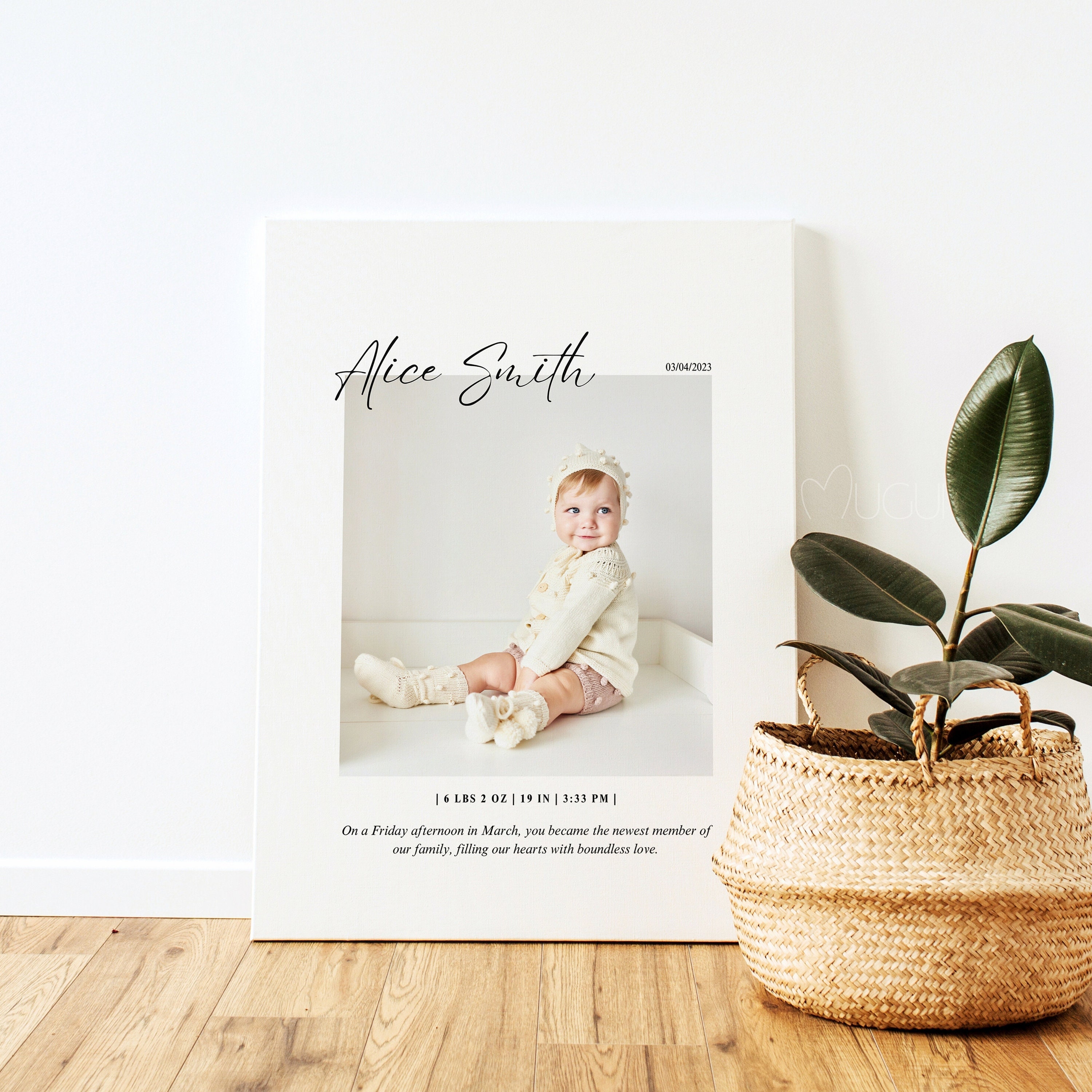 Birth Stats Template With Photo. Birth Stats Poster. Newborn Stats ...