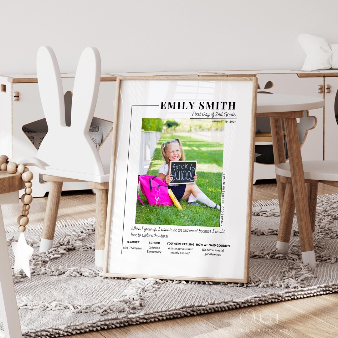 First Day of School Template With Photo. School Milestone Poster. Back ...