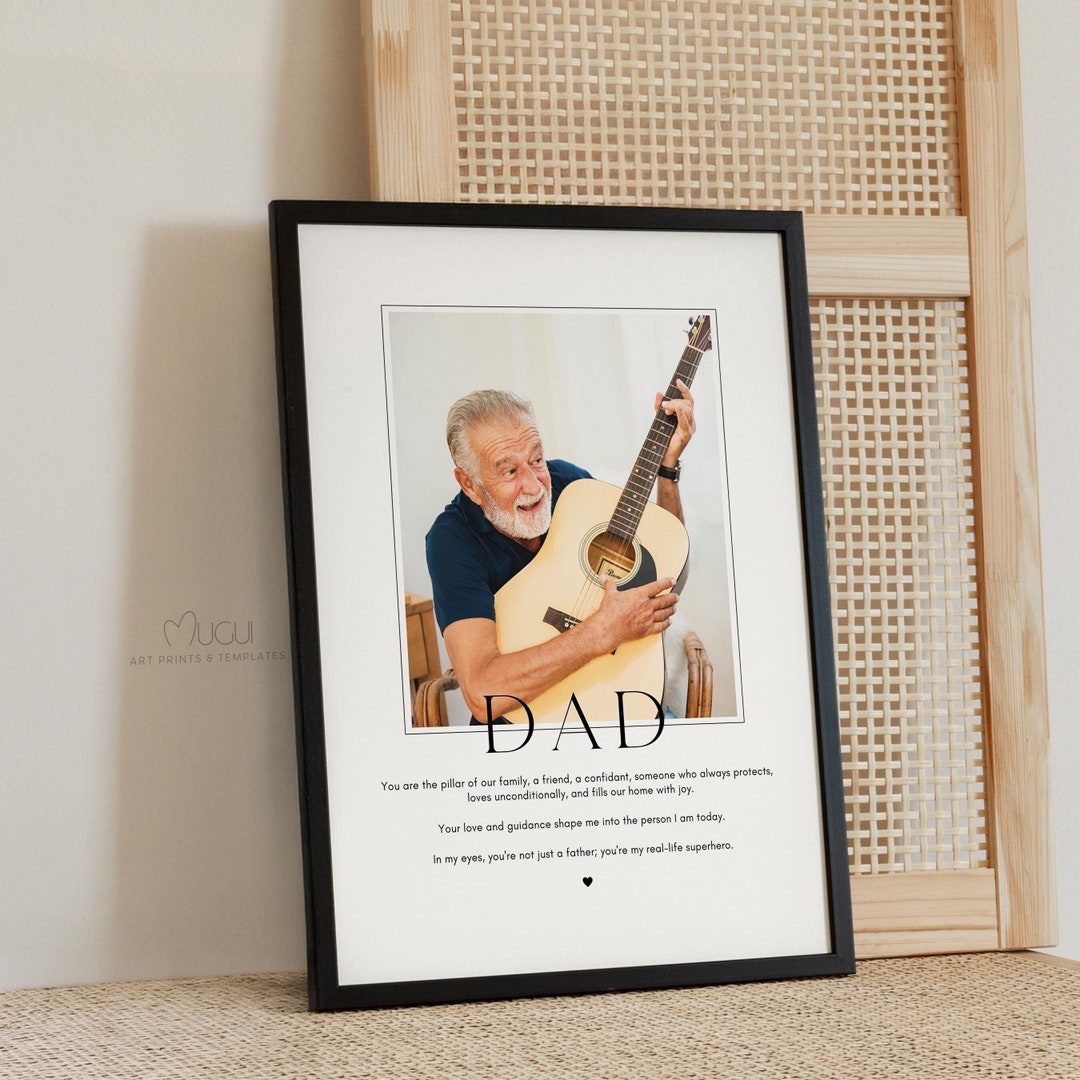 Dad Art Print: Customizable & Printable Photo Template. Father's Day ...