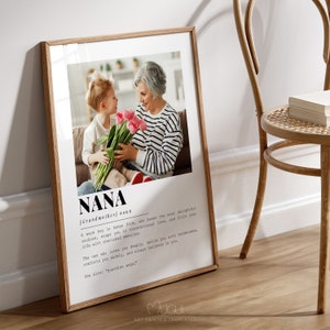 Nana Definition Template: Customizable & Printable Photo Gift. Mothers ...